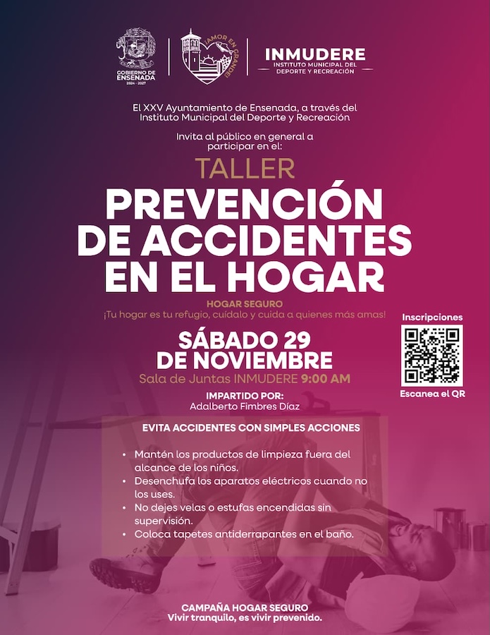 Invitan a Taller de Prevención de Accidentes en el Hogar